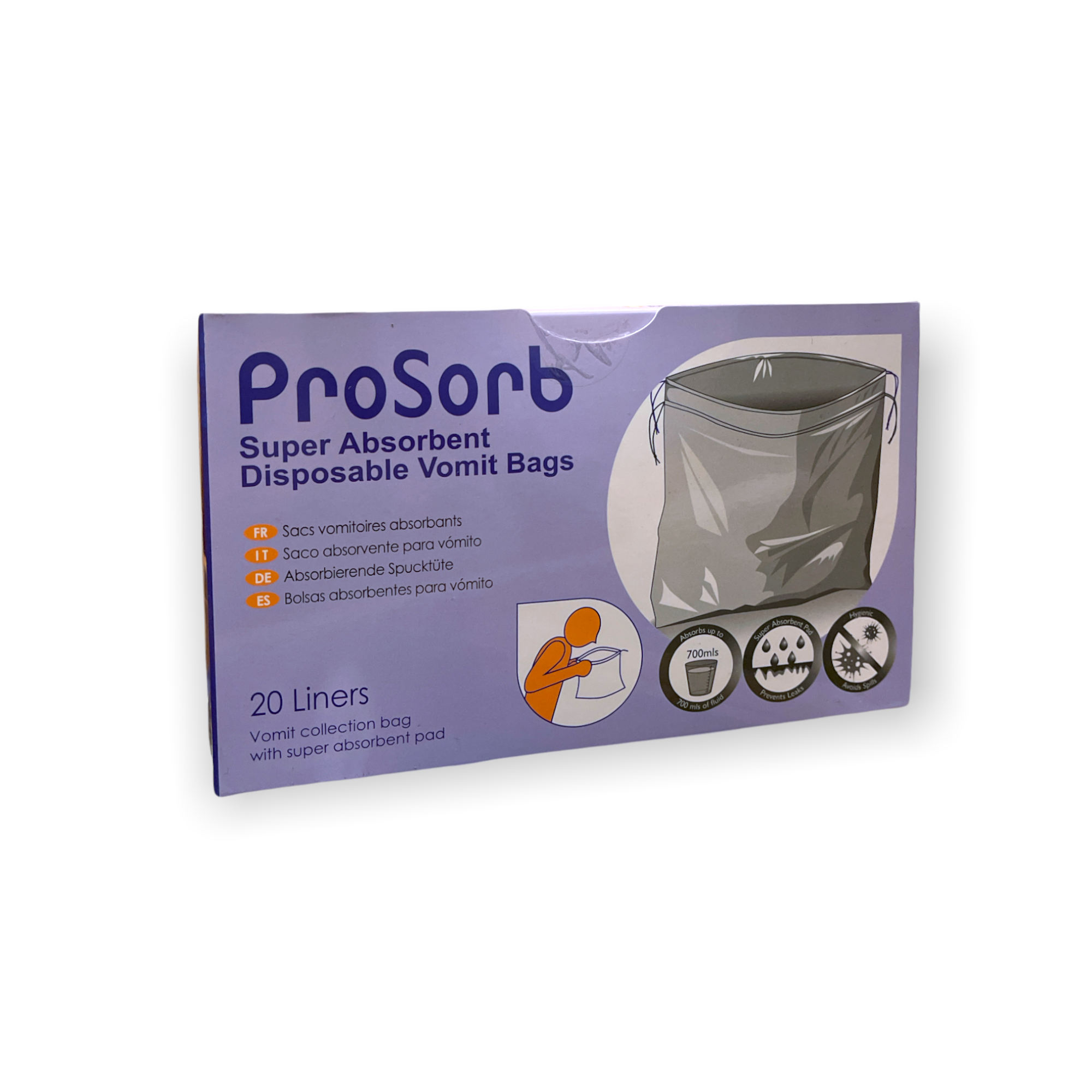 PROSORB Super Absorbant Disposable Vomit/Sick Bags 20 Pack – Apex Hygiene