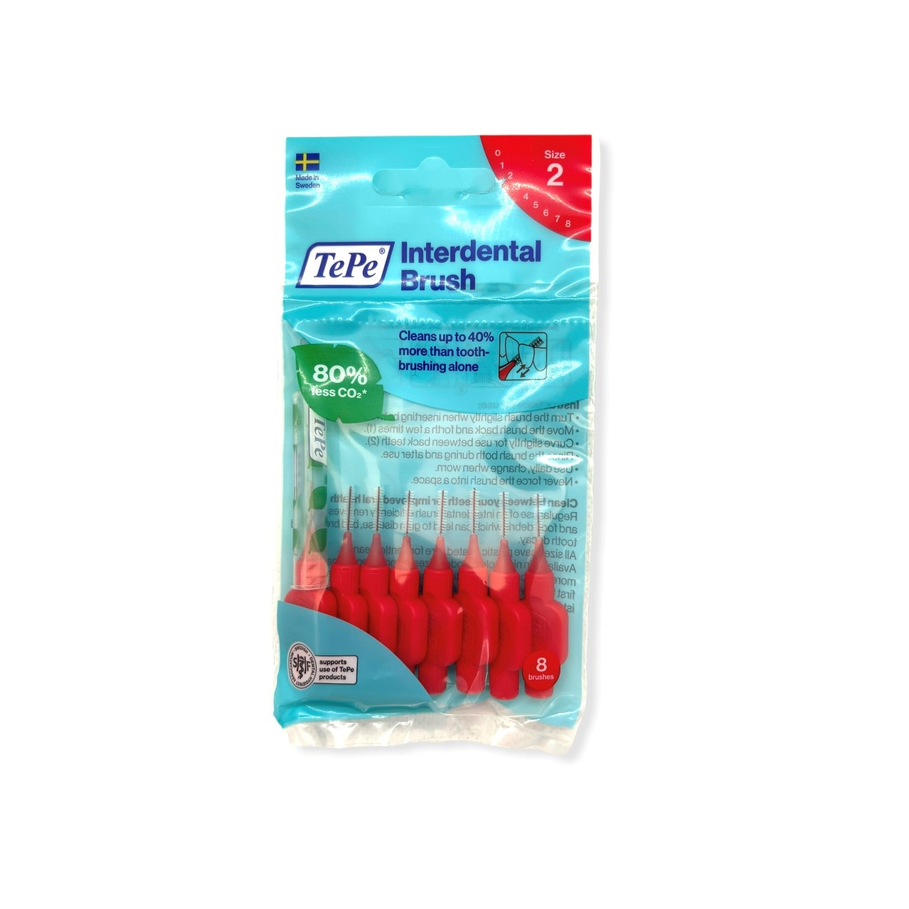 TePe Original Interdental Brushes Packs of 8 Red ISO Size 2 – Apex Hygiene